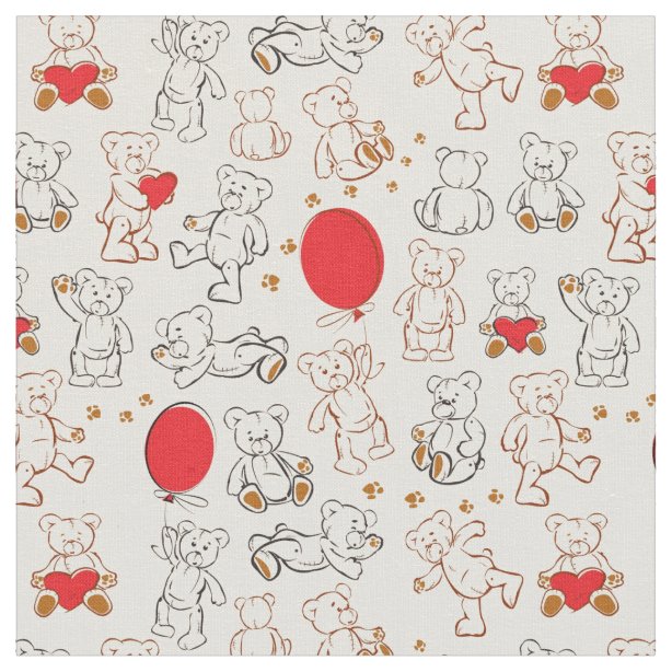 Teddy Bear Fabric | Zazzle