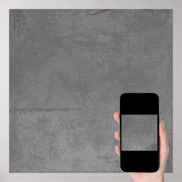 textured24 GRAY GREY CONCRETE TEXTURED BACKGROUND Poster | Zazzle