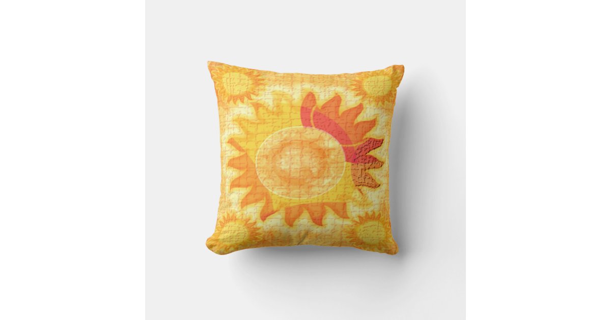 Textured Celestial Sun Pillows | Zazzle