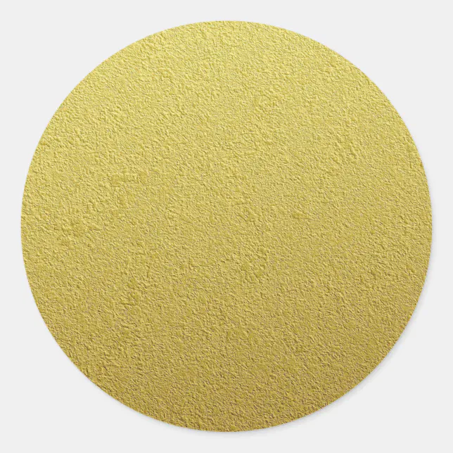 Textured Gold Foil Look Classic Round Sticker | Zazzle