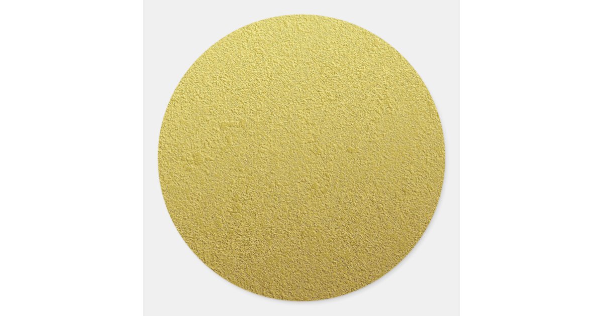 Textured Gold Foil Look Classic Round Sticker | Zazzle