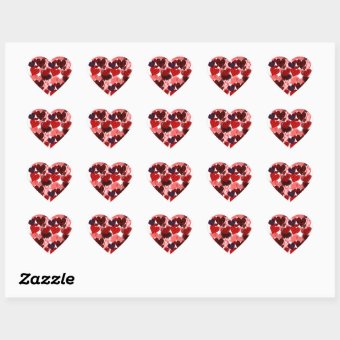 Textured Heart Collage Heart Sticker | Zazzle