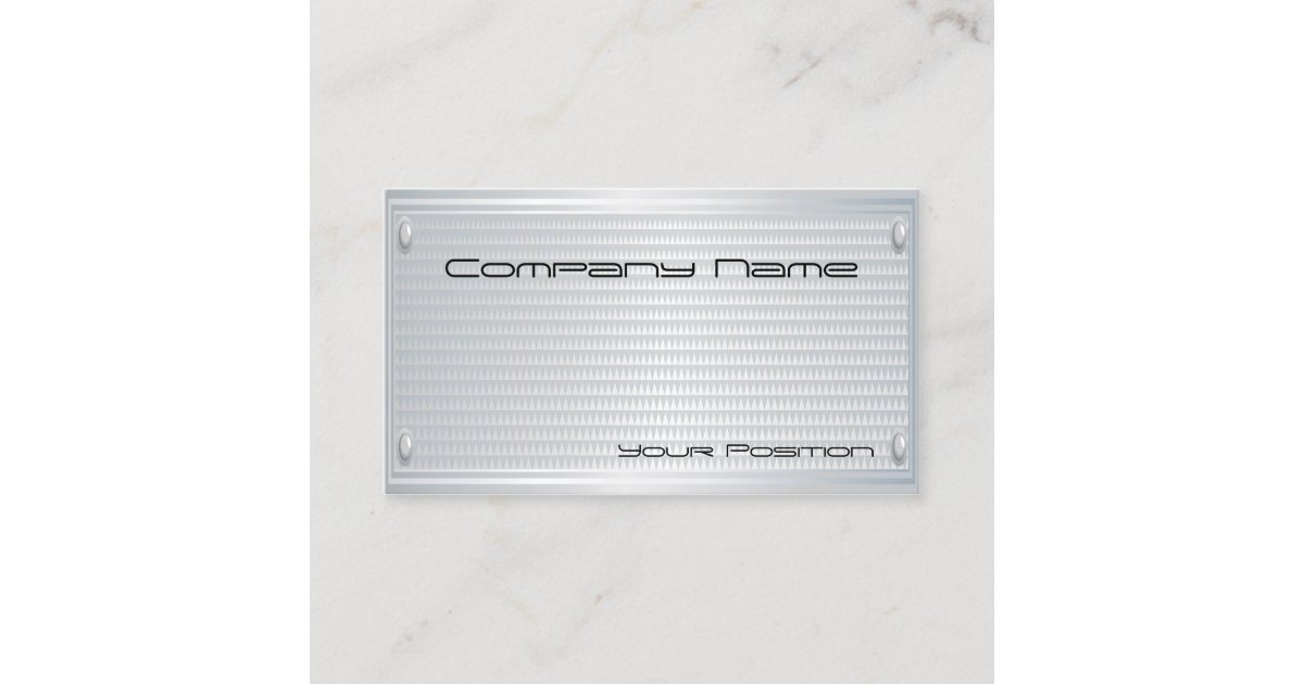 Textured Silver Name Plate Corporate Business Card | Zazzle