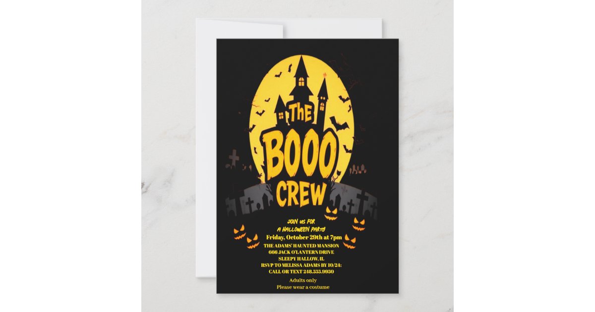 TF Boo Crew Halloween party Invitation | Zazzle