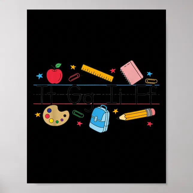 Tgif Teacher Alphabet Kindergarten Teacher Appreci Poster | Zazzle
