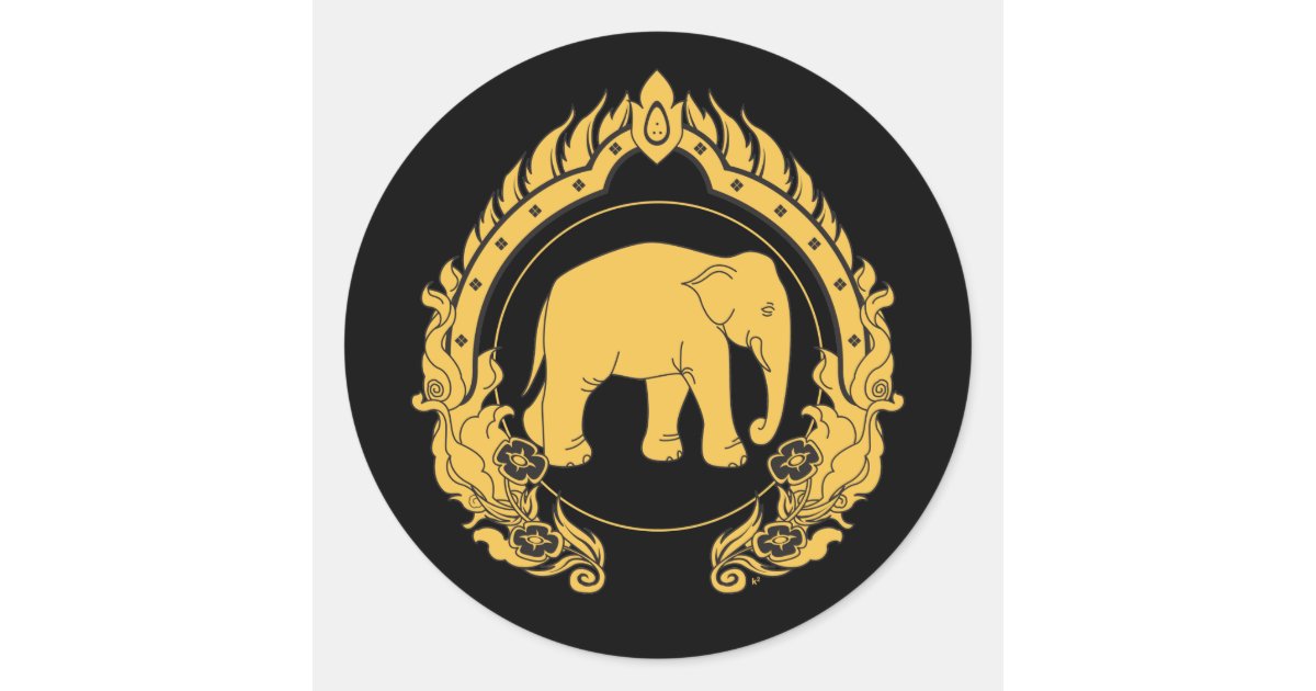Thai Elephant Classic Round Sticker | Zazzle