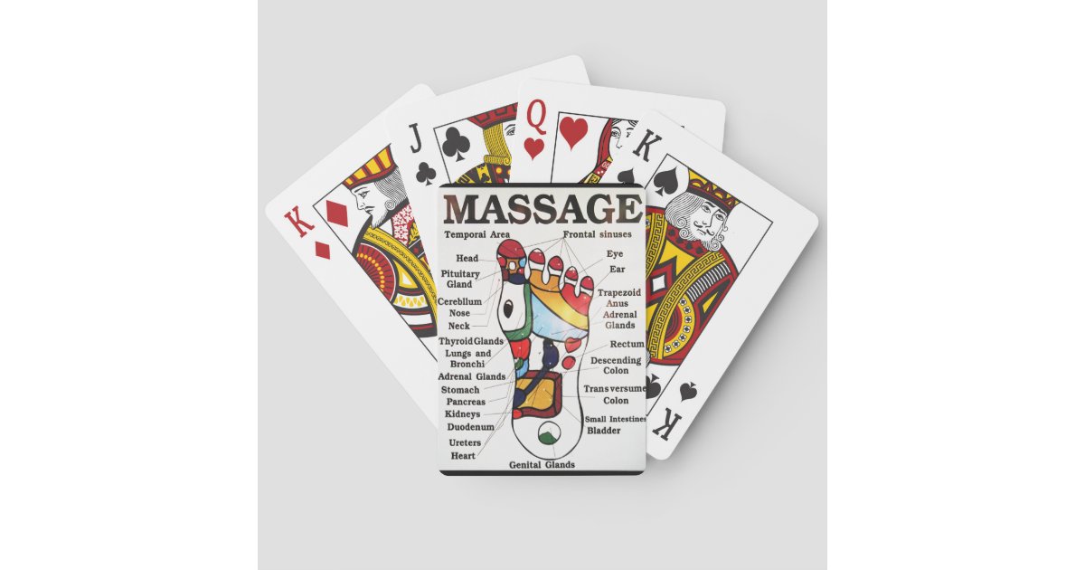 Thai Foot Massage ~ Reflexology map Poker Cards | Zazzle