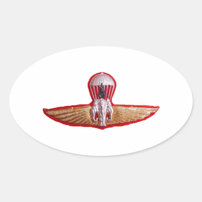 Thai Jump Wings Oval Sticker | Zazzle
