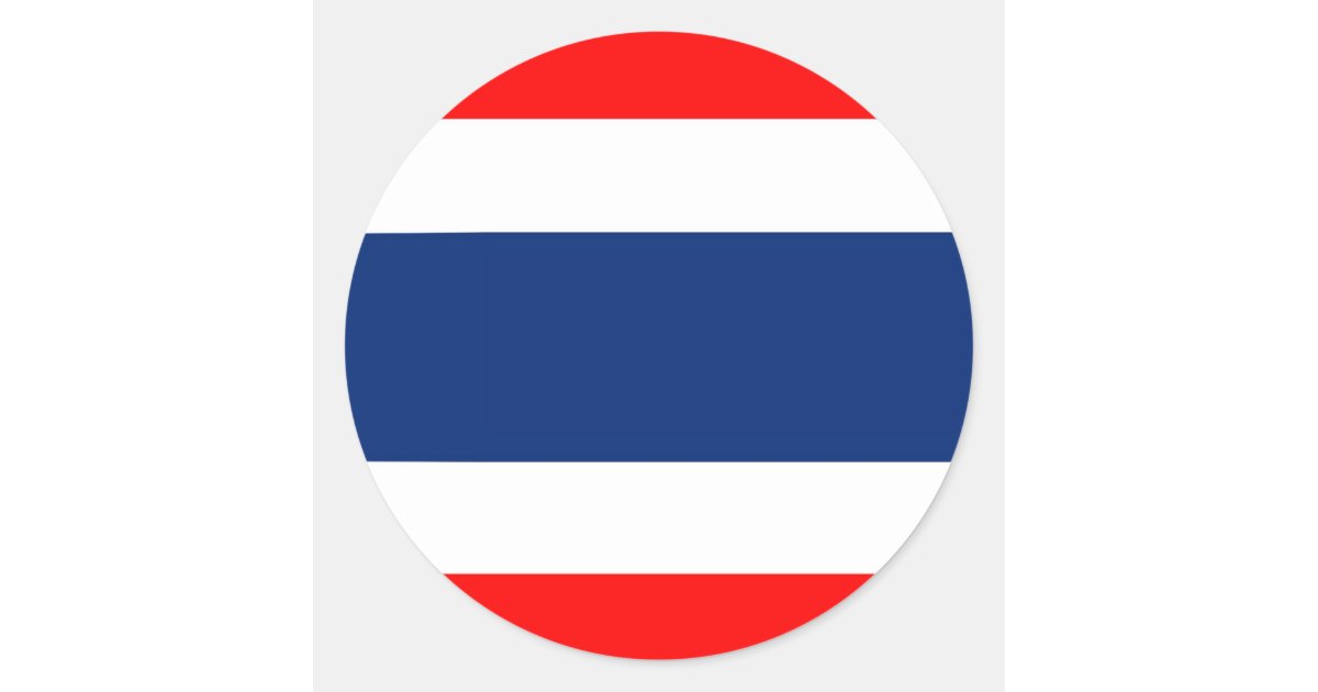 Thailand flag classic round sticker | Zazzle