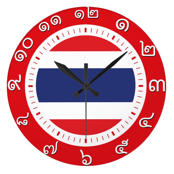 Thailand Flag Clock ( Number in Thai numerals ) | Zazzle.com