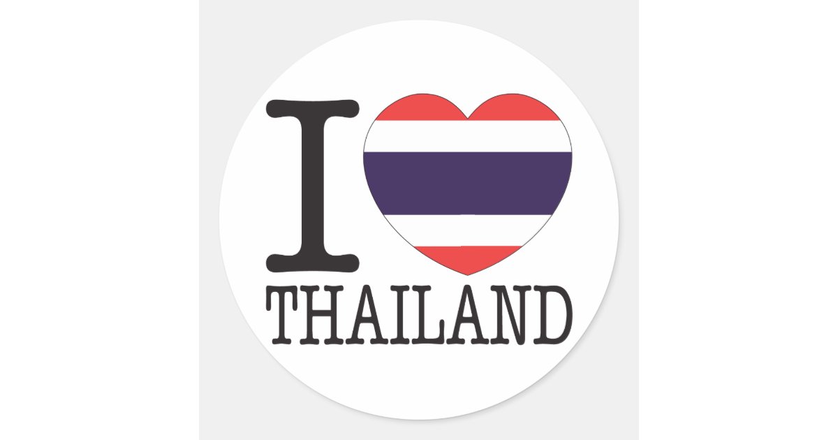 Thailand Love v2 Classic Round Sticker | Zazzle