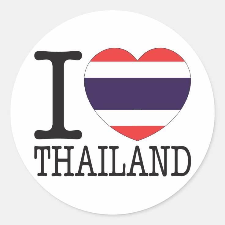 Thailand Love v2 Classic Round Sticker | Zazzle
