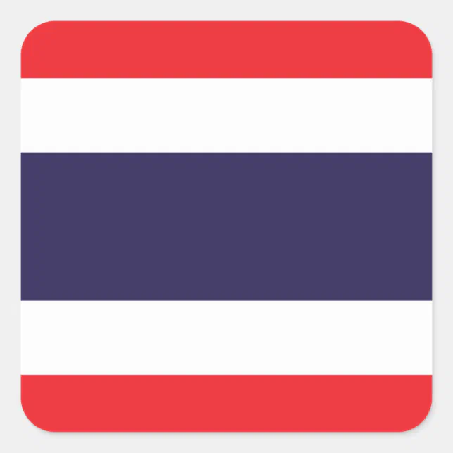 Thailand National World Flag Square Sticker | Zazzle