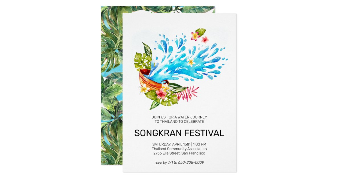 Thailand Songkran Festival Invitation | Zazzle.com