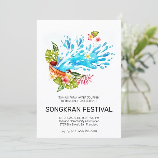 Thailand Songkran Festival Invitation | Zazzle