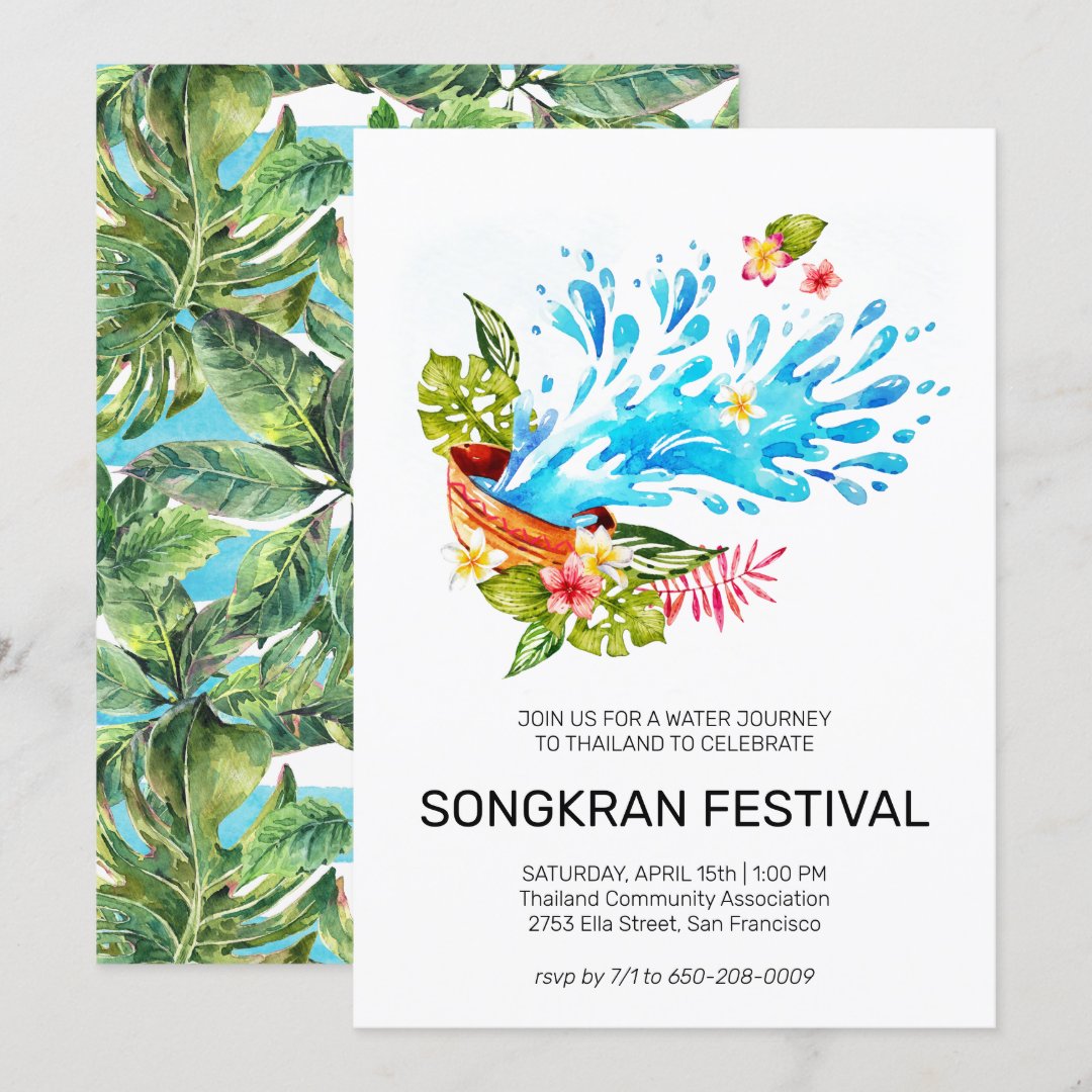 Thailand Songkran Festival Invitation | Zazzle