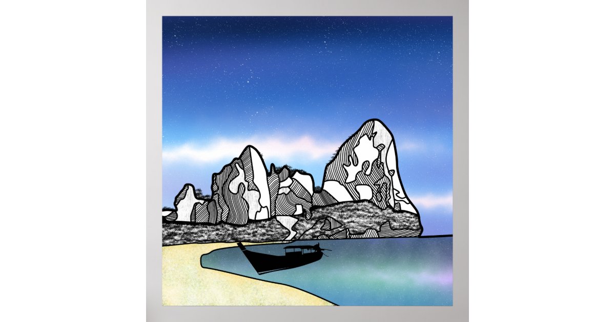 Thailand Tropical Beach Scene Poster | Zazzle