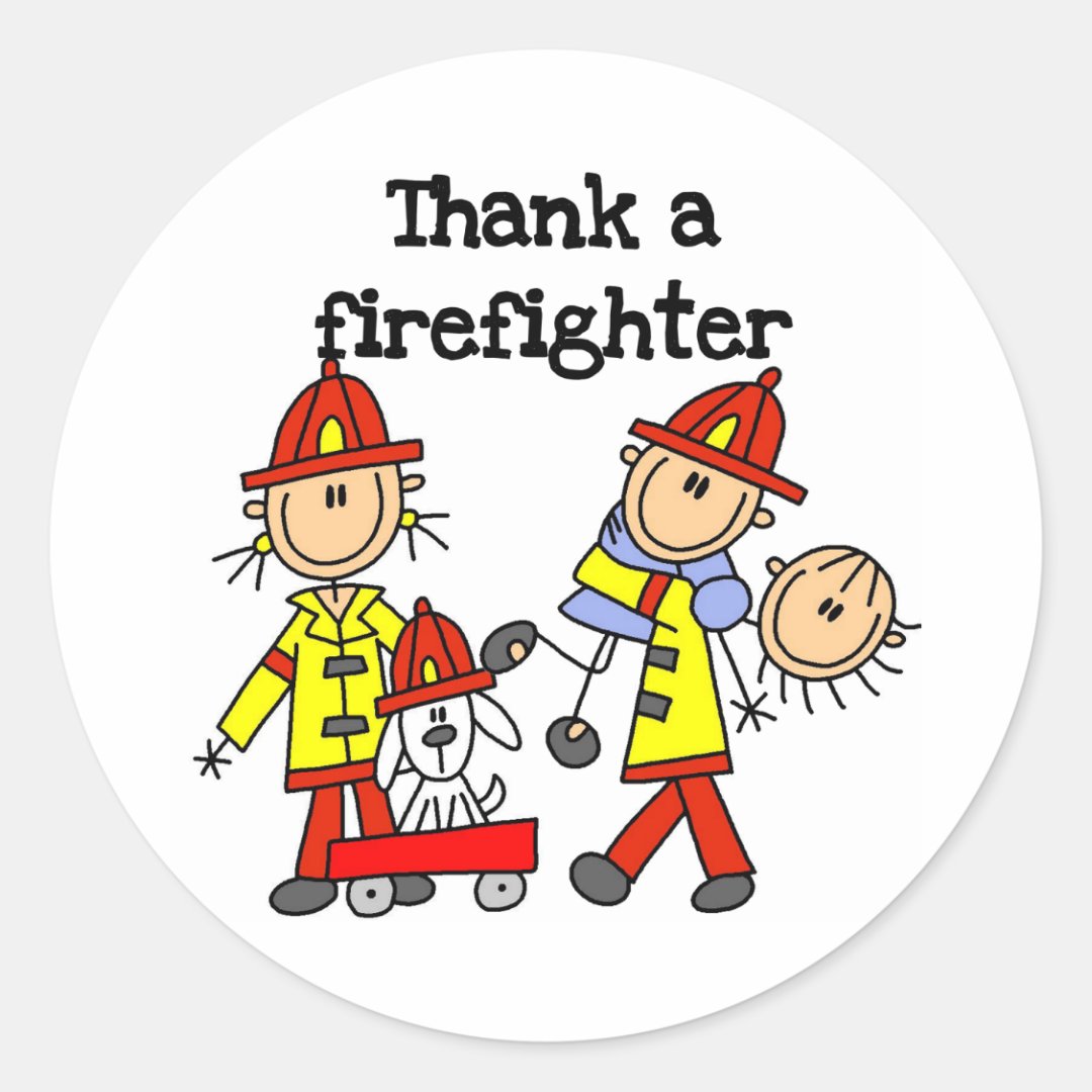 Thank a Firefighter Classic Round Sticker | Zazzle