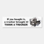 Thank A Trucker Bumper Sticker | Zazzle