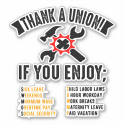 Thank a Union Sticker | Zazzle
