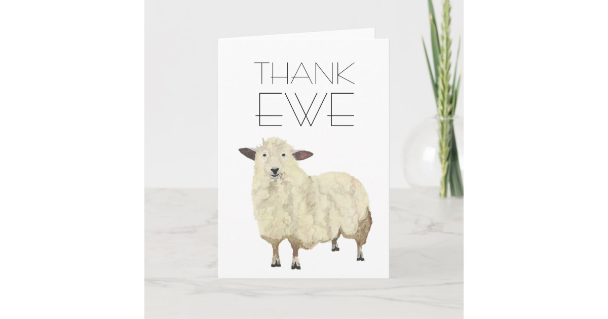 "THANK EWE" card | Zazzle