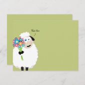 Thank Ewe Sheep with Flowers Thank You | Zazzle