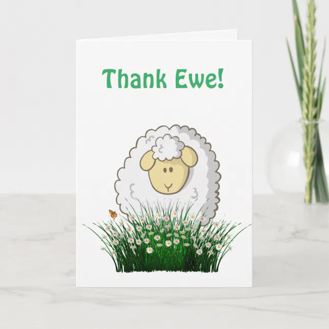 Thank Ewe! Thank You Card | Zazzle