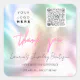 Thank Logo QrCode Online Shop Pink Holographic Sq Square Sticker | Zazzle