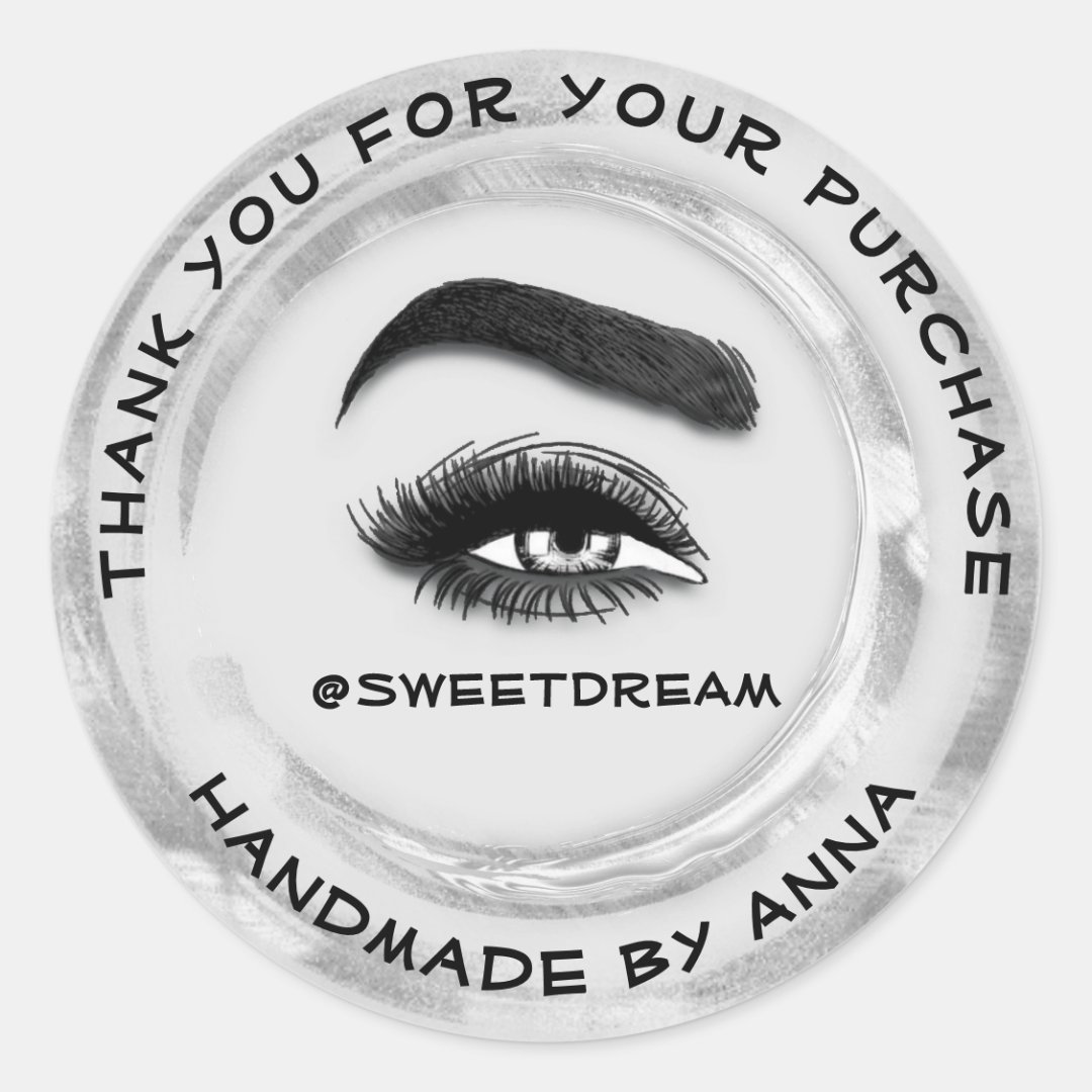 Thank Shopping Makeup Artist Lash Cleaner Logo Classic Round Sticker ...