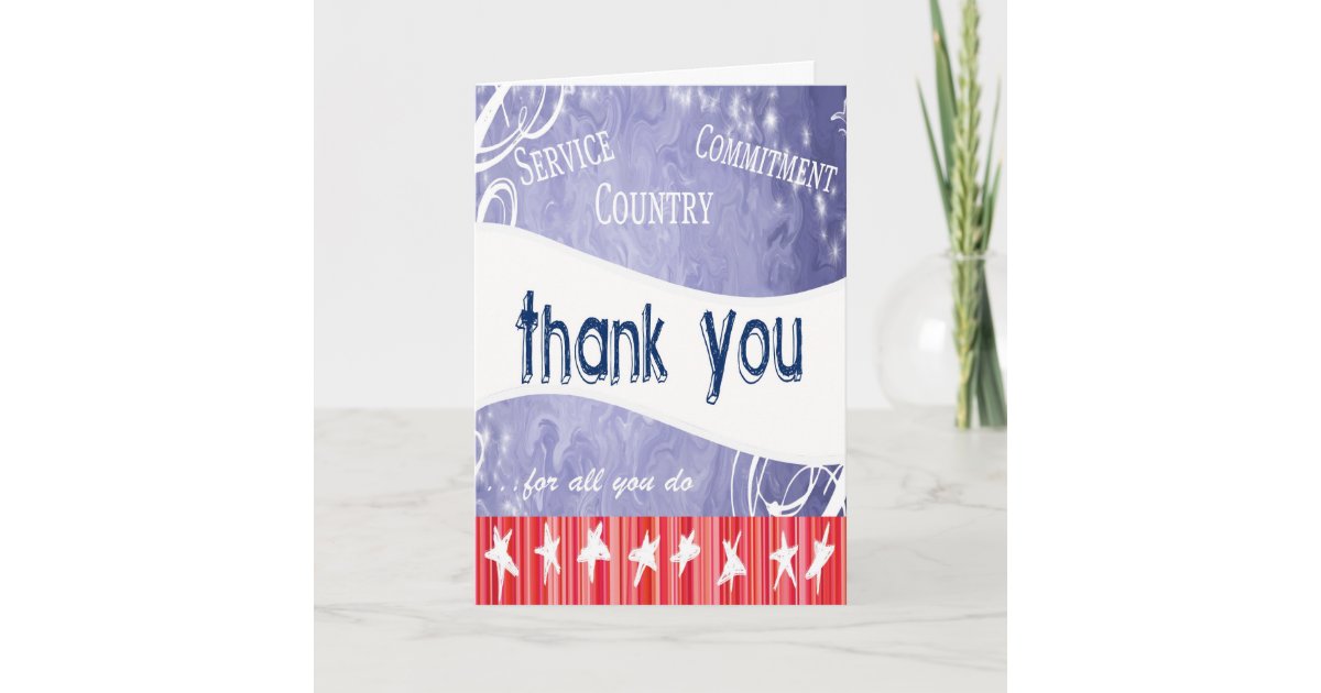 Thank To Our Troops Thank You Card | Zazzle