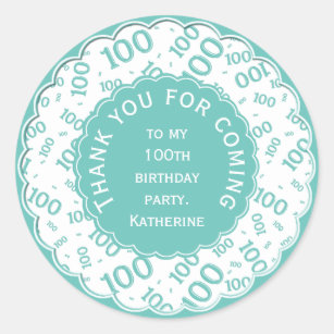 100th Birthday Stickers | Zazzle