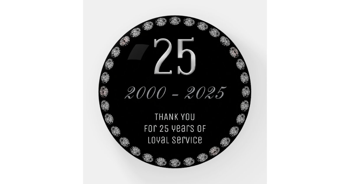 Thank You 25th Jubilee Anniversary Employee Work Paperweight | Zazzle