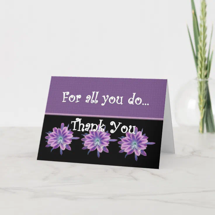 THANK YOU Admin Professionals Day PURPLE FLOWERS | Zazzle