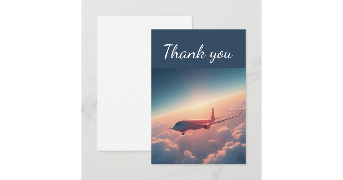 Thank You Airplane Sky Clouds Pilot Plane | Zazzle