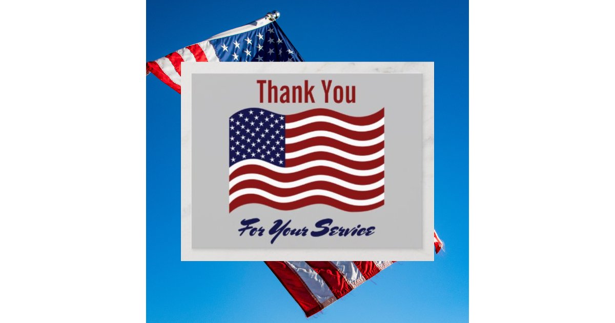 Thank You American Flag Postcard | Zazzle