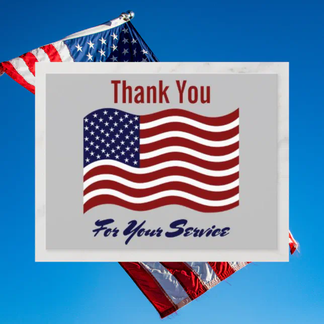 Thank You American Flag Postcard | Zazzle