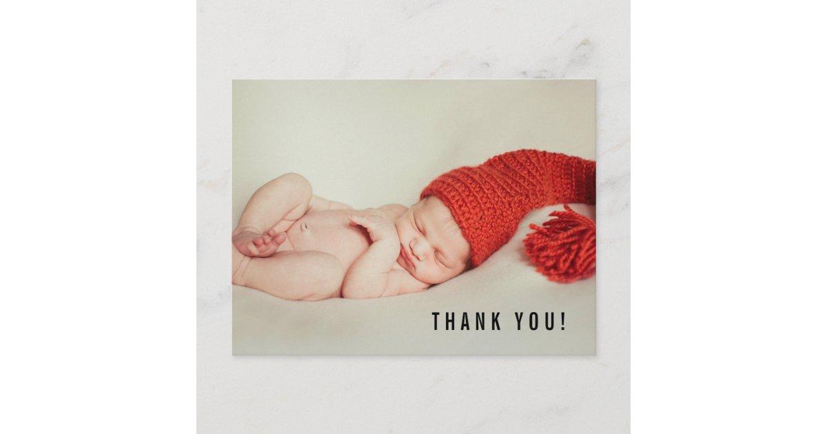 Thank You and Baby Birth Announcement Photo Postcard | Zazzle
