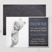 Thank You and Baby Blue Photo Birth Announcement | Zazzle
