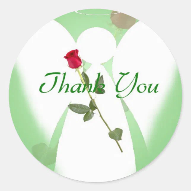 Thank you Angel Classic Round Sticker | Zazzle