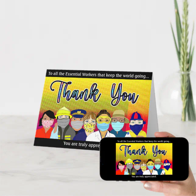 Thank You Appreciation Card for Essential Workers | Zazzle