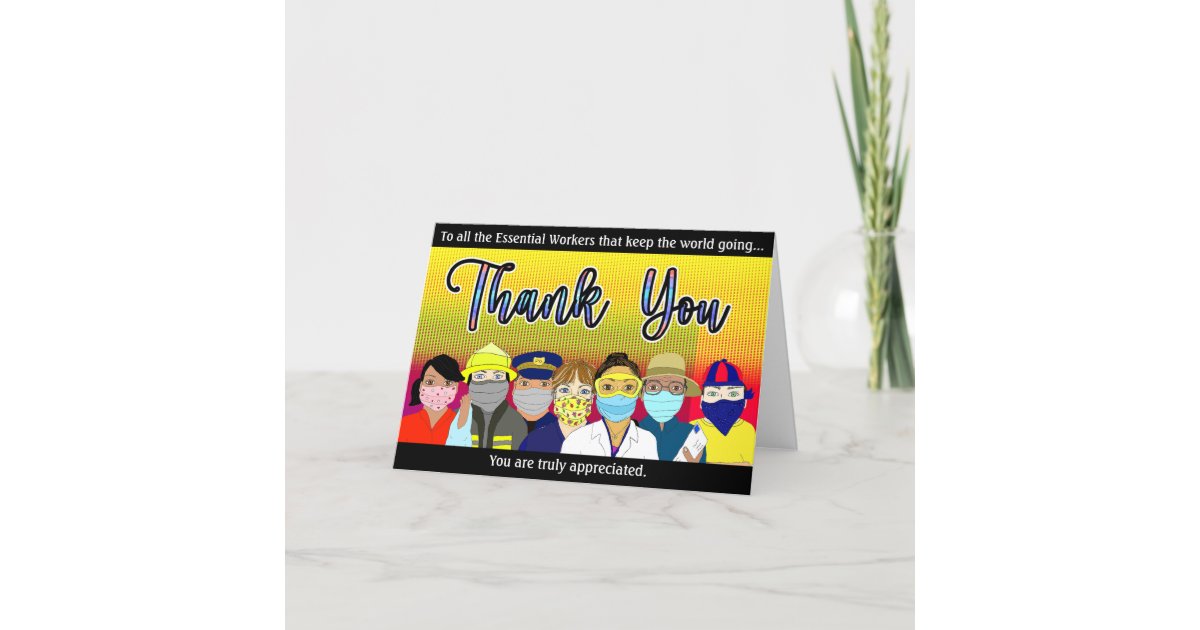 Thank You Appreciation Card for Essential Workers | Zazzle