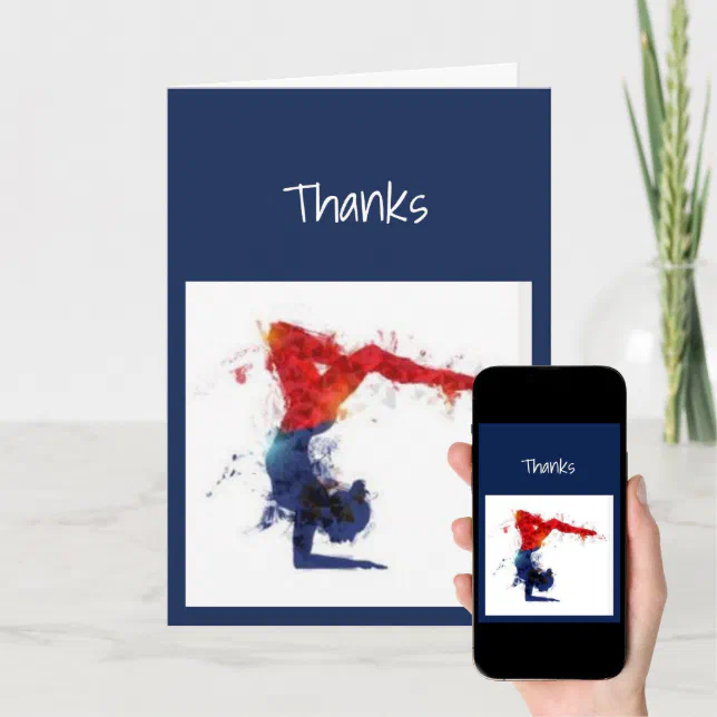 Thank You Appreciation Gymnastics Player Card | Zazzle