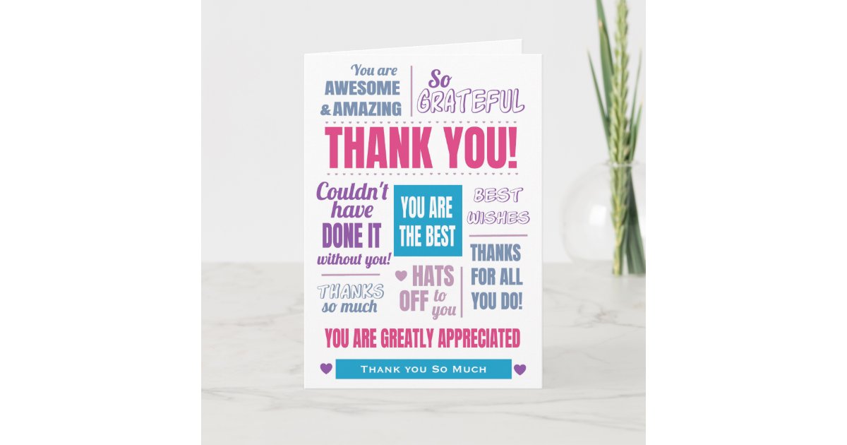 Thank You Appreciation Message Card | Zazzle.com