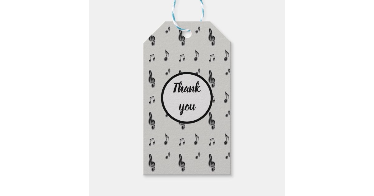 Thank You Appreciation Music Teacher Musical Note Gift Tags | Zazzle