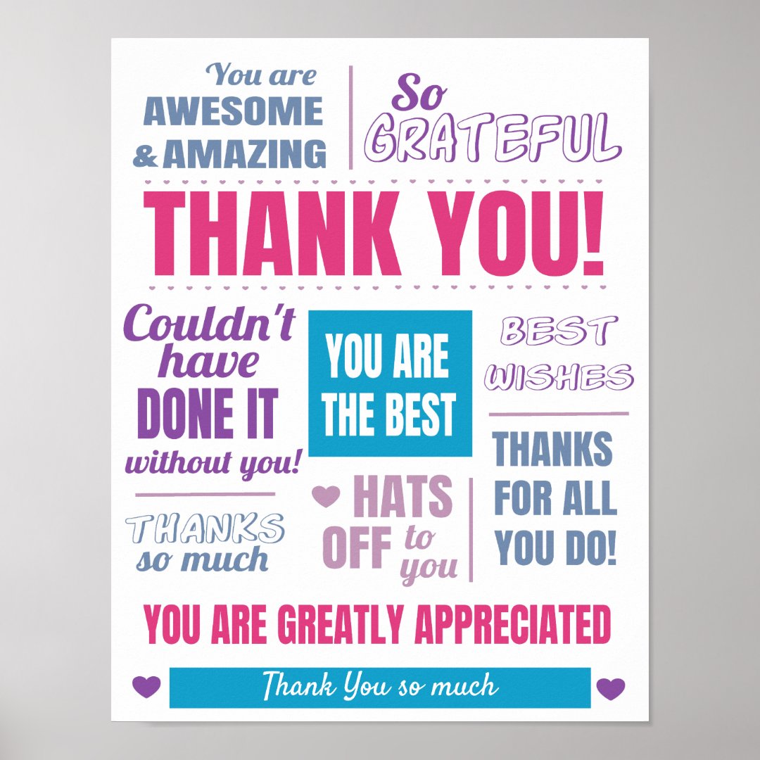Thank You Appreciation Poster | Zazzle