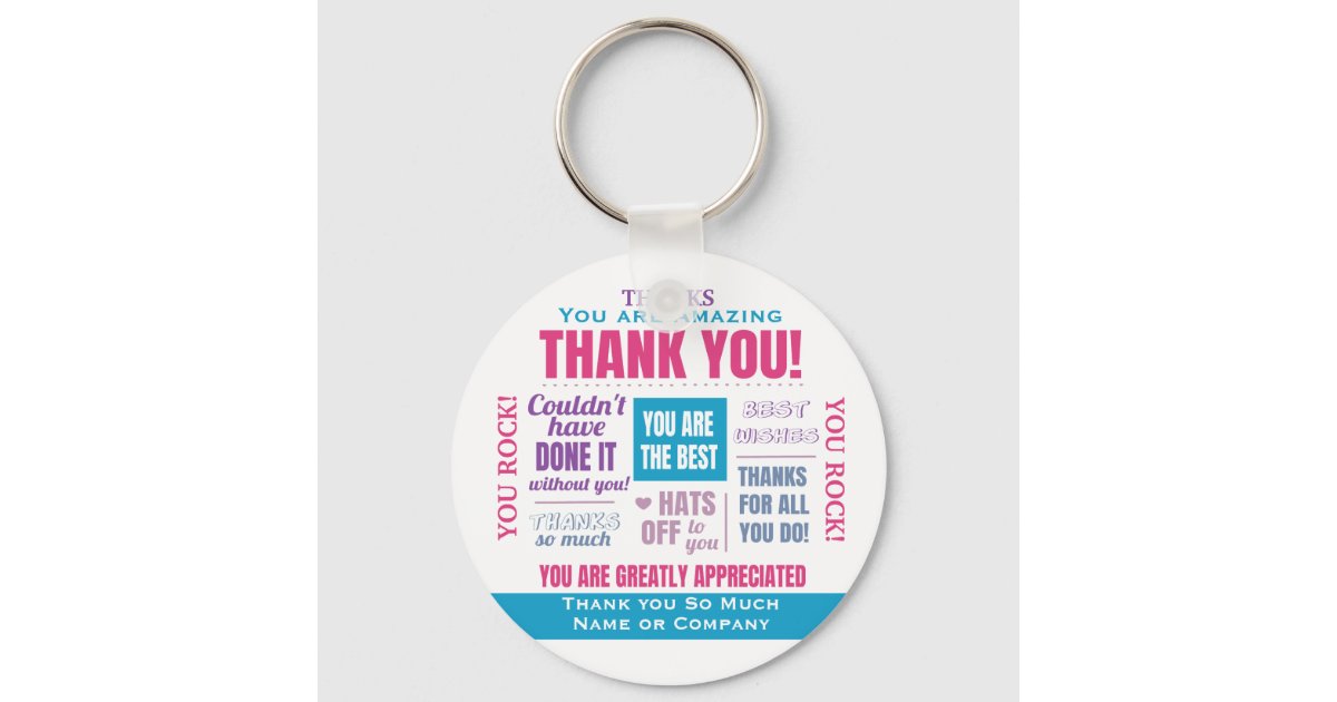 Thank You Appreciation Quote Keychain | Zazzle