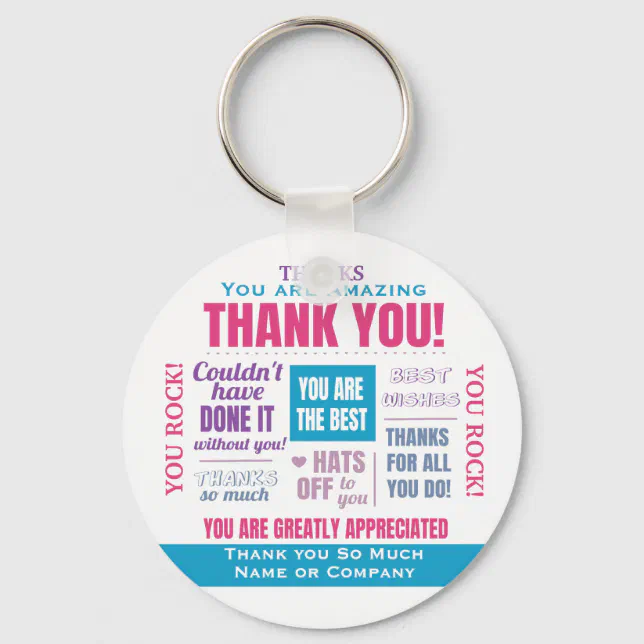 Thank You Appreciation Quote Keychain | Zazzle