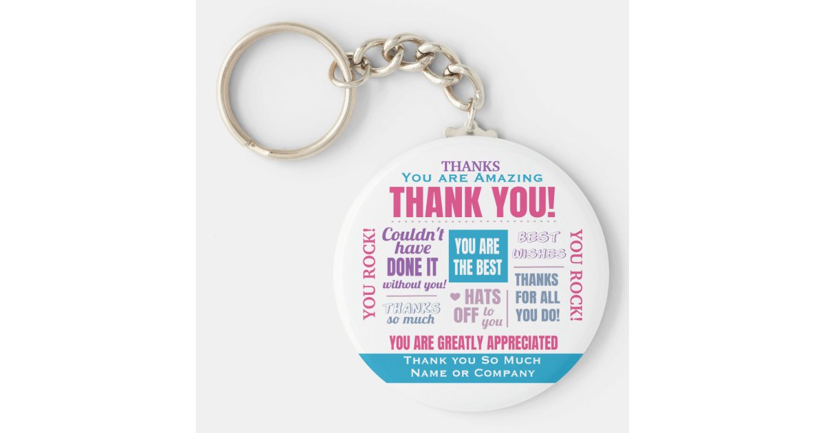 Thank You Appreciation Quote Keychain | Zazzle