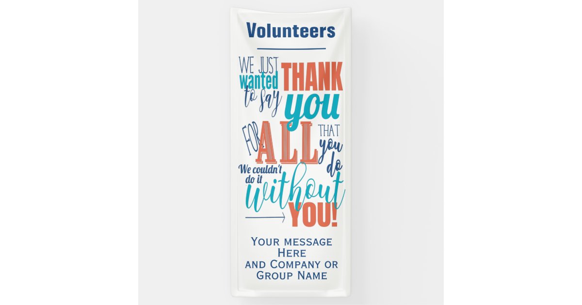Thank You Appreciation Volunteer Staff Banner | Zazzle