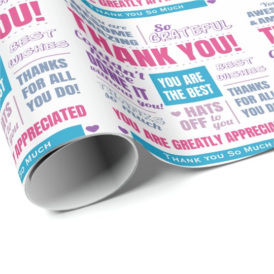 Thank You Appreciation Wrapping Paper | Zazzle.com